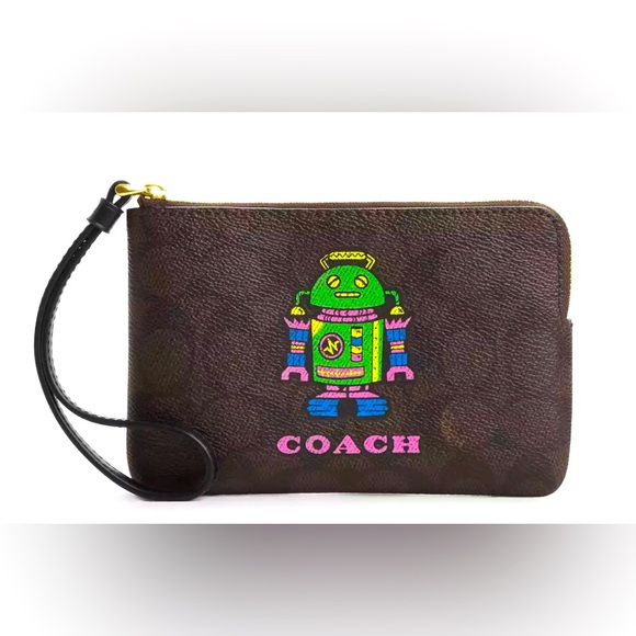 Coach | Bags | Nwt Coach Cosmic Corner Zip Wristlet In Signature Canvas ...